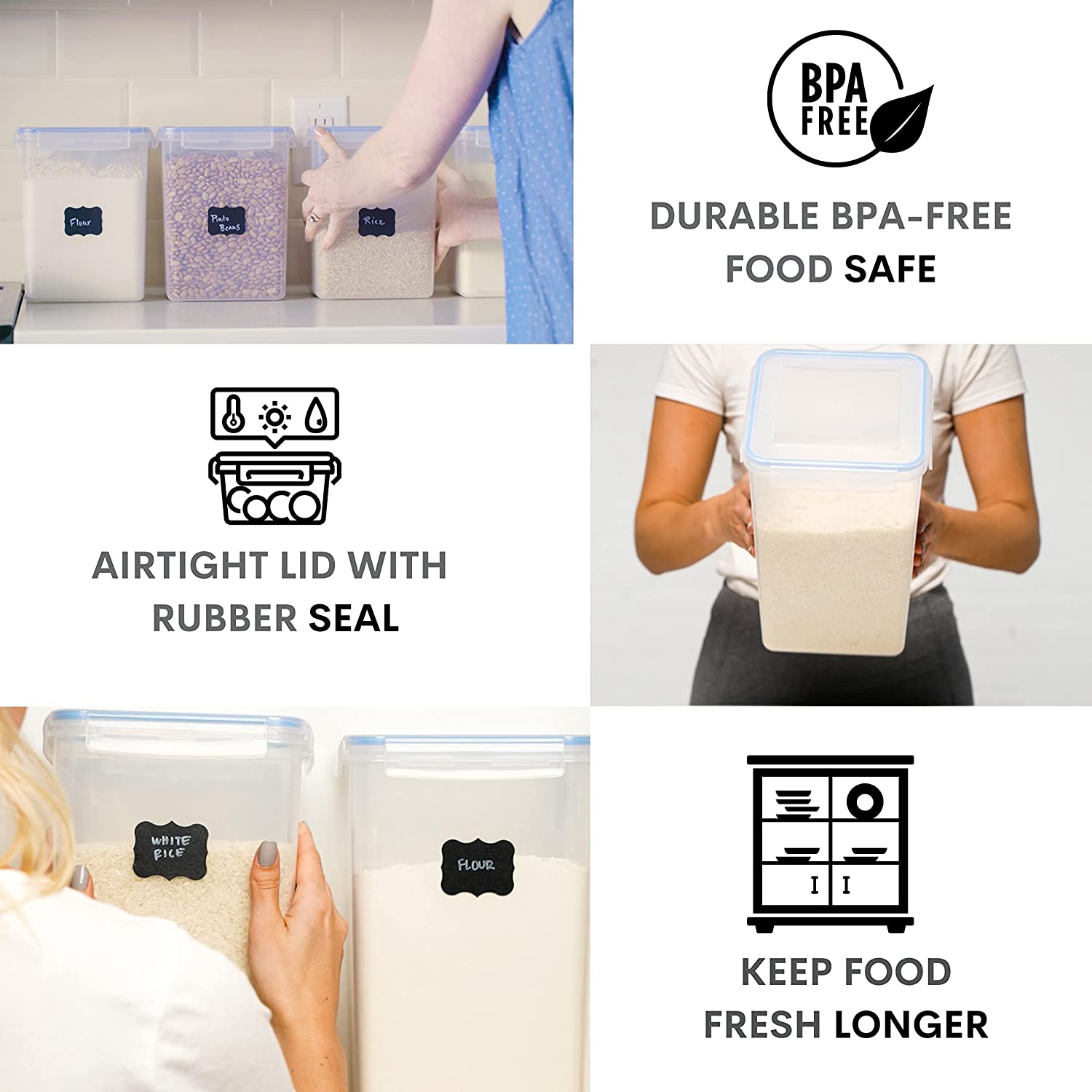 Wide & Deep Food Storage Airtight Containers | plastic container ...